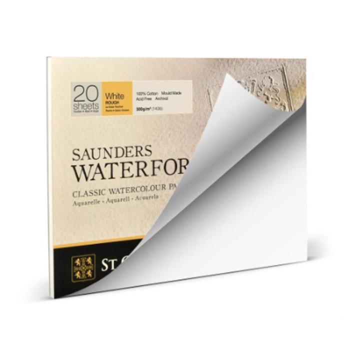 Saunders WaterFord Classic WaterColour Paper 20 Sheets - 300gm White ...
