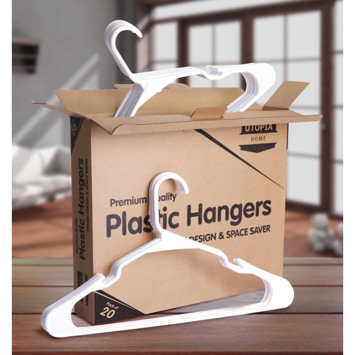 Fast Forward 20-Pack Standard Plastic Hangers White by Magnificent Cart ...