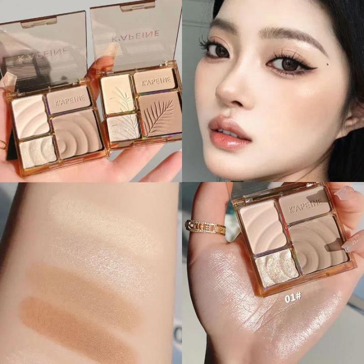 4 Colors Matte Highlighter Bronzers Palette Face Shading Grooming ...