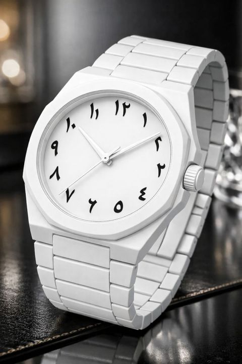 “White Aura Luxury Men’s Watch – Arabic Numerals Dial | Elegant ...