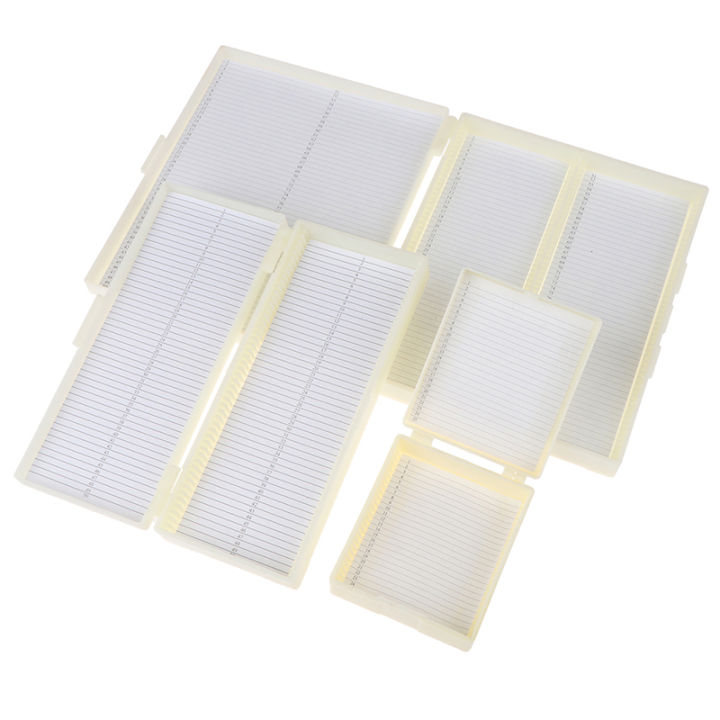 Plastic Microscope Glass Slide Box 25/50/100pcs Biological Slices ...