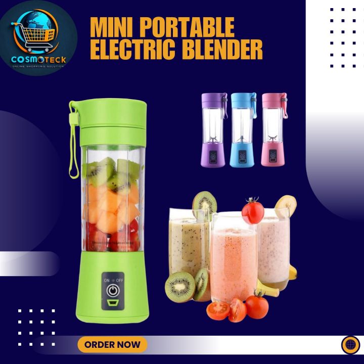 USB Chargeable 6-Blade Portable Juicer Blender – 380ml Mini Smoothie ...