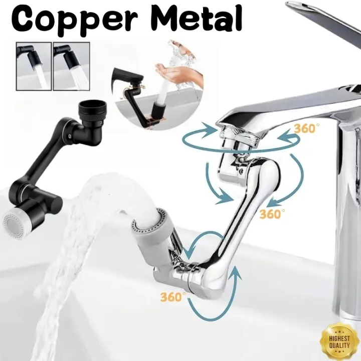Swivel Robotic Arm Faucet Extension, 1080° Rotatable Faucet Head ...