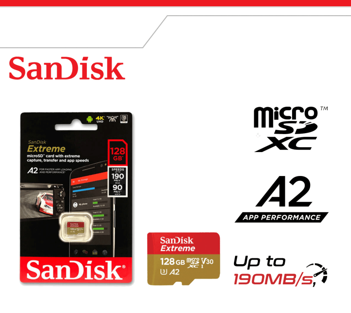 Extreme Micro SD Card Memory Card 128GB A2 V30 U3 Real Capacity | Daraz.pk