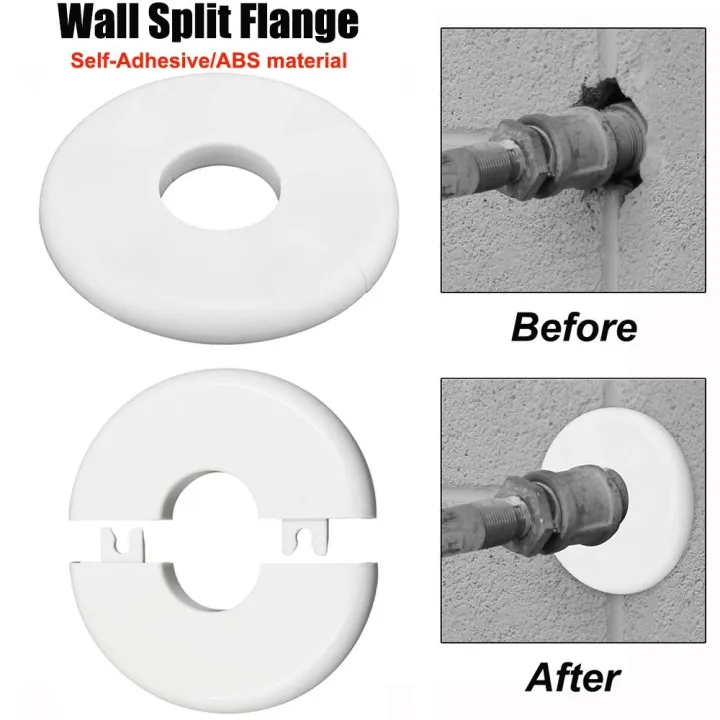 New Splittable Wall Hole Decorative Cover White Round Wall Split Flange ...