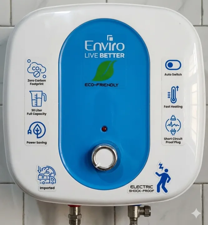 Enviro 30 Liters Electric Geyser | Enamel Coated Tank & Incoloy Element ...