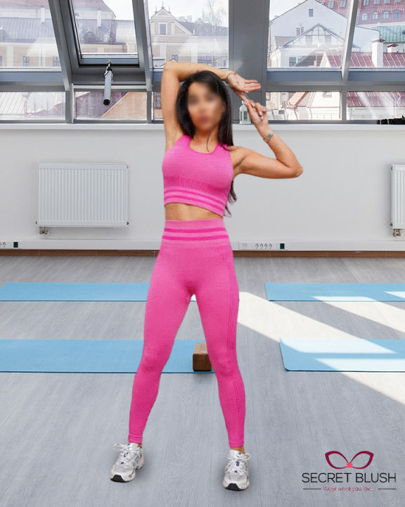 Women Gym 2 Piece Set Workout Clothes For Women Fitness Leggings ...