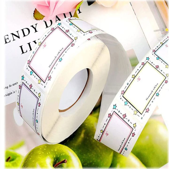250Pcs/Roll Household Blank Kitchen Name Label Sticker Color Border ...