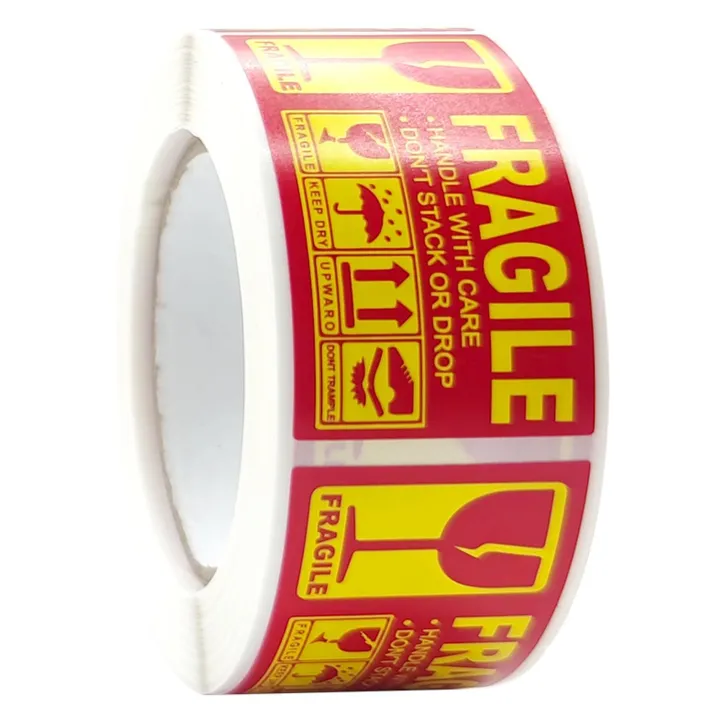 Trendiq Fragile Warning Tag Sticker Scuff Resistant Clear Pattern ...