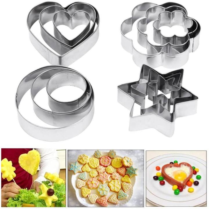 pack of 12 Steel Cutter Four Shape Cutter with 3 different Sizes ...