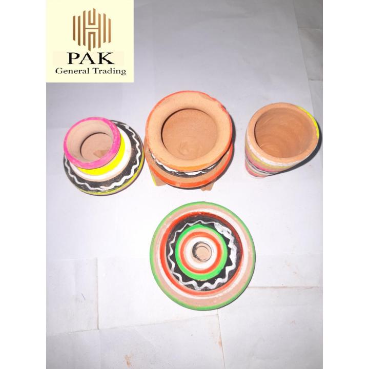 Clay Pots Kitchen Set (large) | Set of 5 Pcs | Kids Play & Home Decor ...