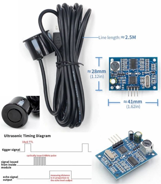 K02 waterproof Ultrasonic Distance Measuring Module Transducer Sensor ...