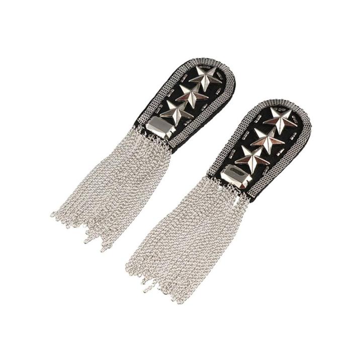 Classical Epaulet Tassel Chain Shoulder Board Punk Brooch Fringe ...