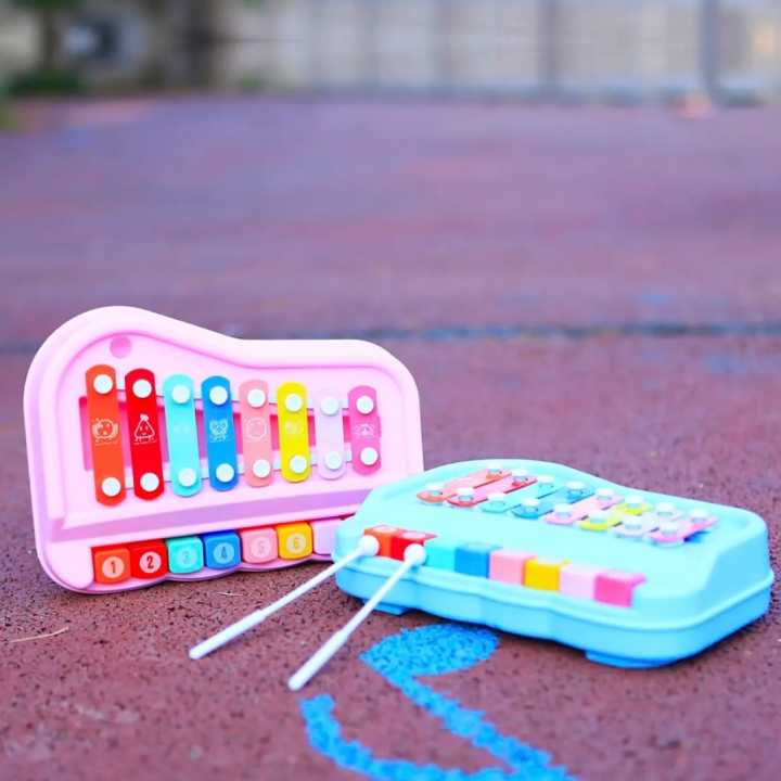 2 in 1 Piano Xylophone Musical Instrument with 8 Key Scales for Clear ...