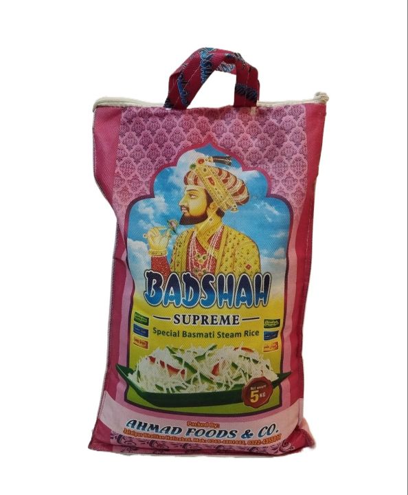 5 Kg Badshah Supreme Steam Basmati New Rice Blended Good Cooking 100% ...