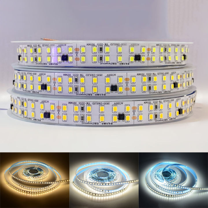 AC 220V LED Strip Lights 2835 120/240 LED/m 5M 220V LED Strip 220 V ...