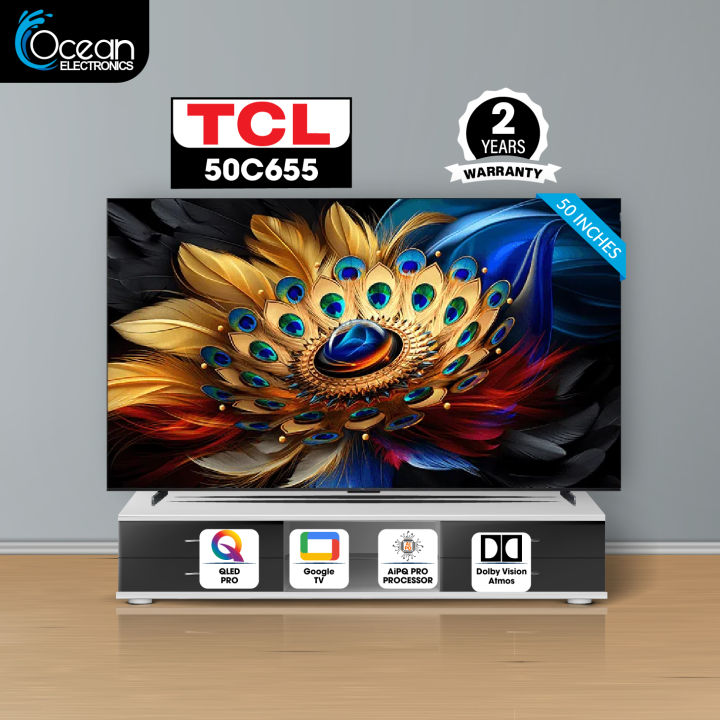 TCL 50 Inch 50C655 QLED 4K Ultra HD Smart Google LED TV Android and ...