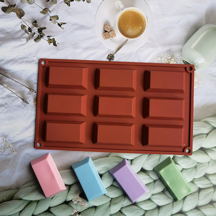 1Pc 9 Cavity Financier Silicone Cake Mold Brick Shape Cookies Chocolate ...
