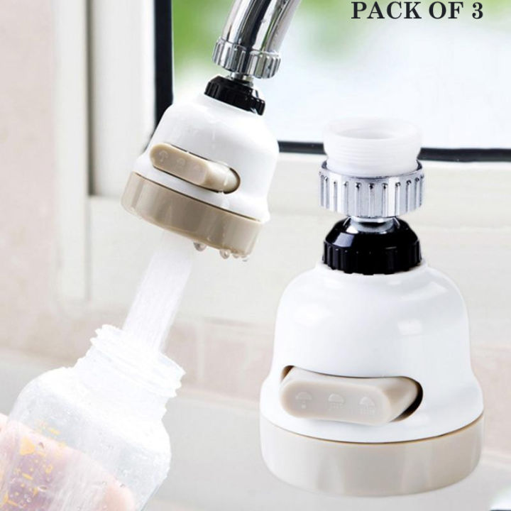 Pack Of 3 Removable Kitchen Tap Heads- Universal 360 Degree Rotatable ...