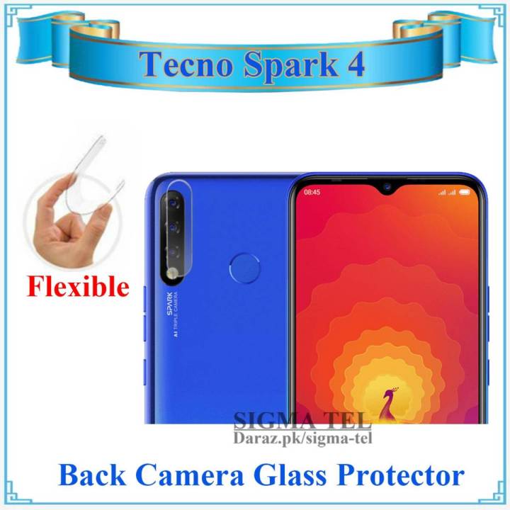 Tecno Spark 4 Camera Flexible Gorilla Glass Protector Transparent For ...