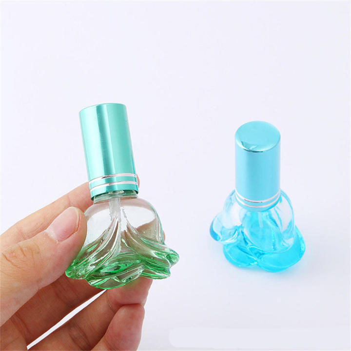Rose shaped Perfume bottle Elegant Empty Cosmetic Glass container 6ml ...