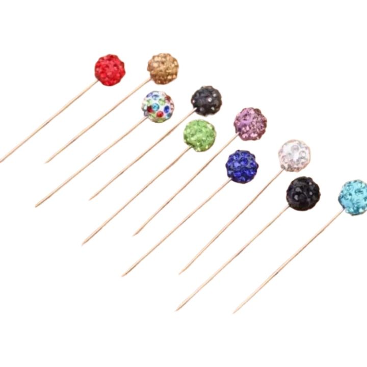 Crystal Ball Design Hijab Pins Set - 12 Pieces | Daraz.pk