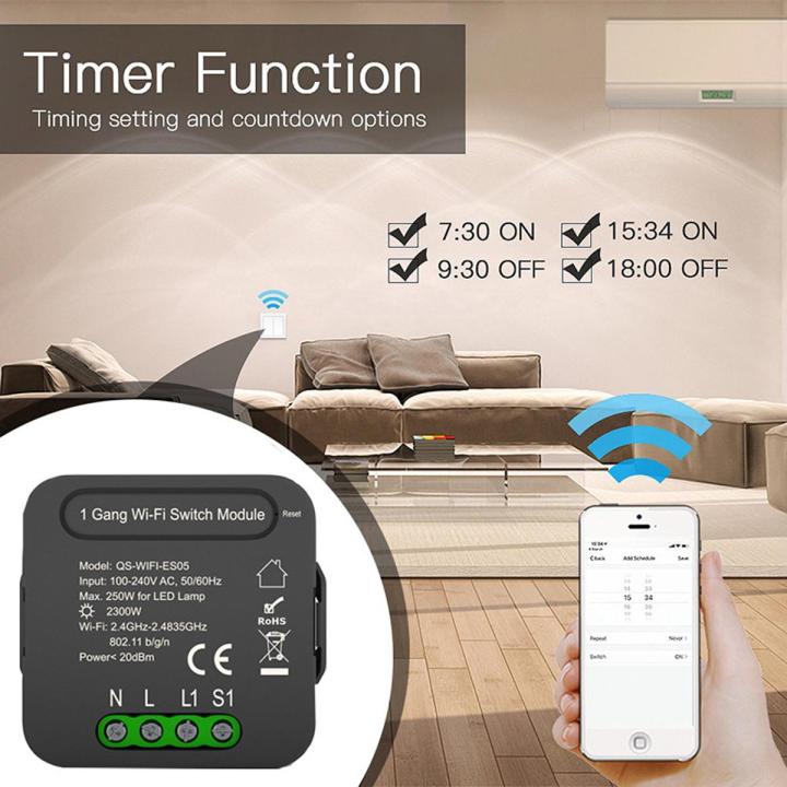 Smart Home WiFi Smart Timer Switch Universal Breaker Timer Smart Life APP Wireless Remote ...