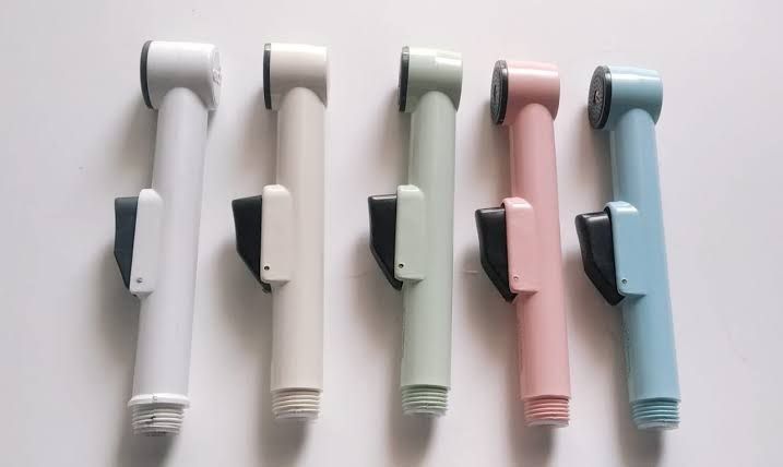 Plastic shower, hand shower, head shower, bathroom tub shower with ...