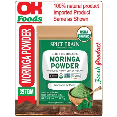 SPICE TRAIN, Organic Moringa Powder (397g/14oz) USDA Organic Moringa ...