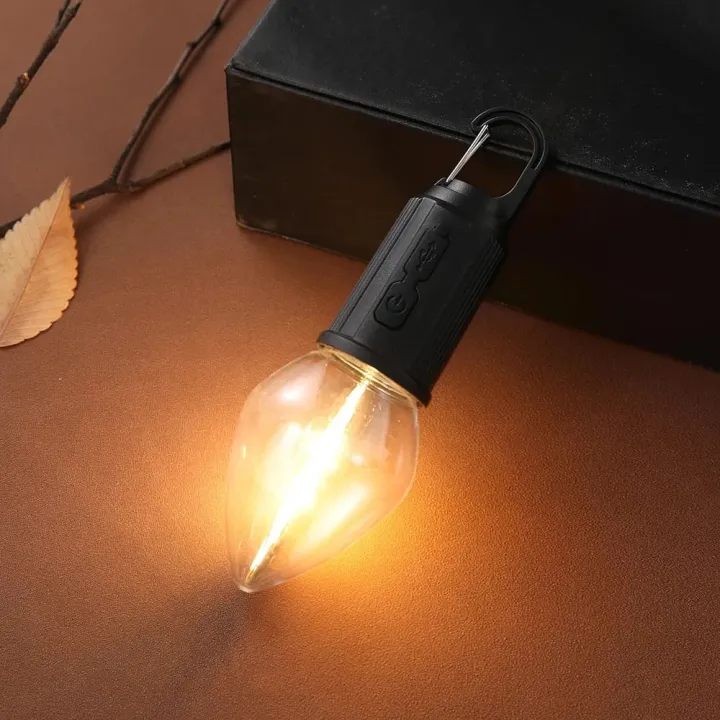 Portable LED Camping Bulb with USB Rechargeable Hook small light zero ...