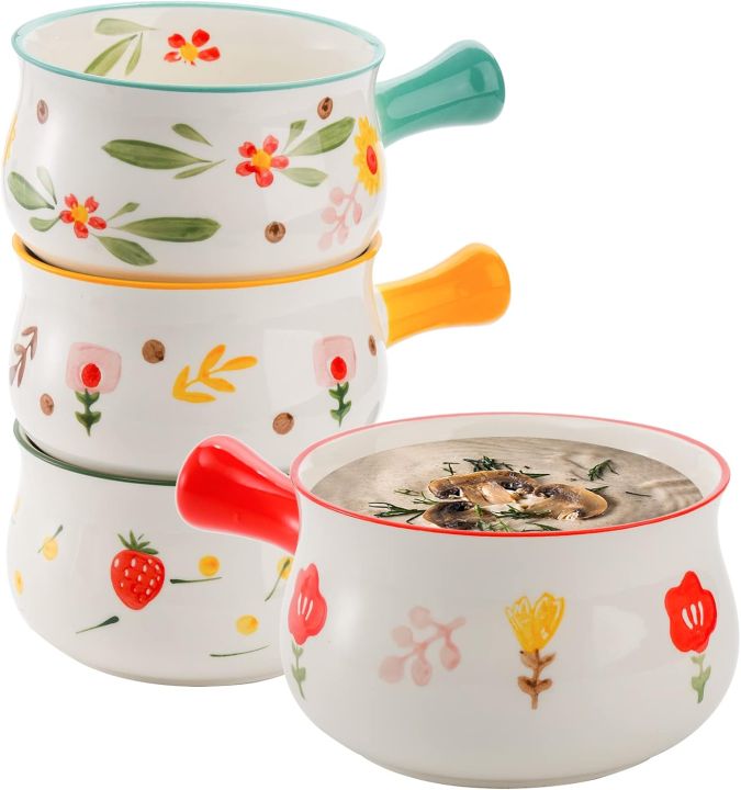 Pack of 2 Random Color/Print Bowl, Cute Ceramic Bowl, Korean Bowl With ...