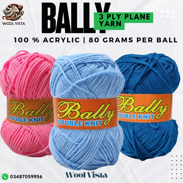 Bally Double Knit Wool Yarn | Best quality 100% Acrylic | 80 grams in ...