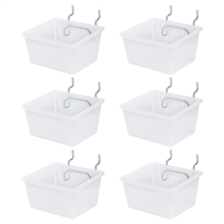 6 Pack Pegboard Clear Bins, Bins Hooks, DIY Fit 1/4 -1/8 Peg Board ...