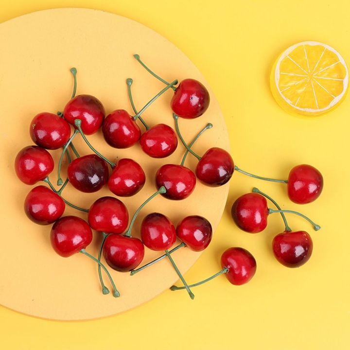 Foam Food Crafts Mini Fruit Ornament Red Cherries Fruit Model ...