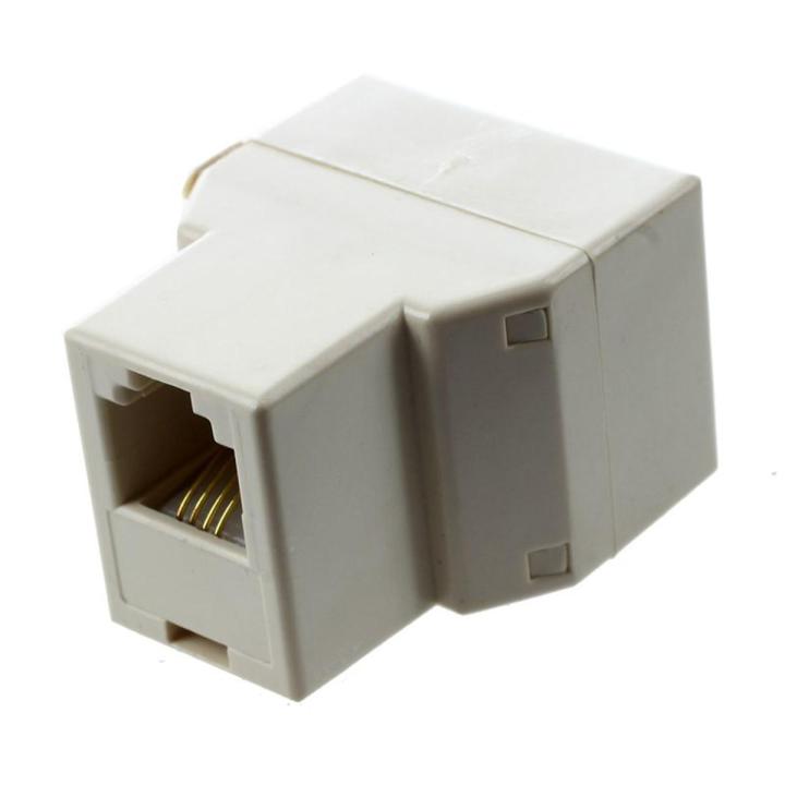 Telephone Splitter RJ11 4-pin 1 Female to 2 Female Connector Adapter ...