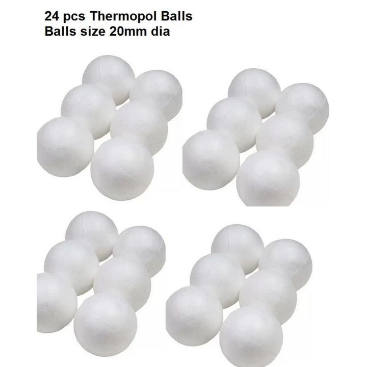 SR Traders Thermocol (Thermopol) Balls 2 cm (20mm) - Set of 24 for ...