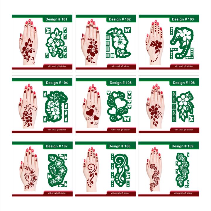 Mehndi Sticker, Henna Stencil, Pack of Nine, Deal 1 to 4 | Daraz.pk