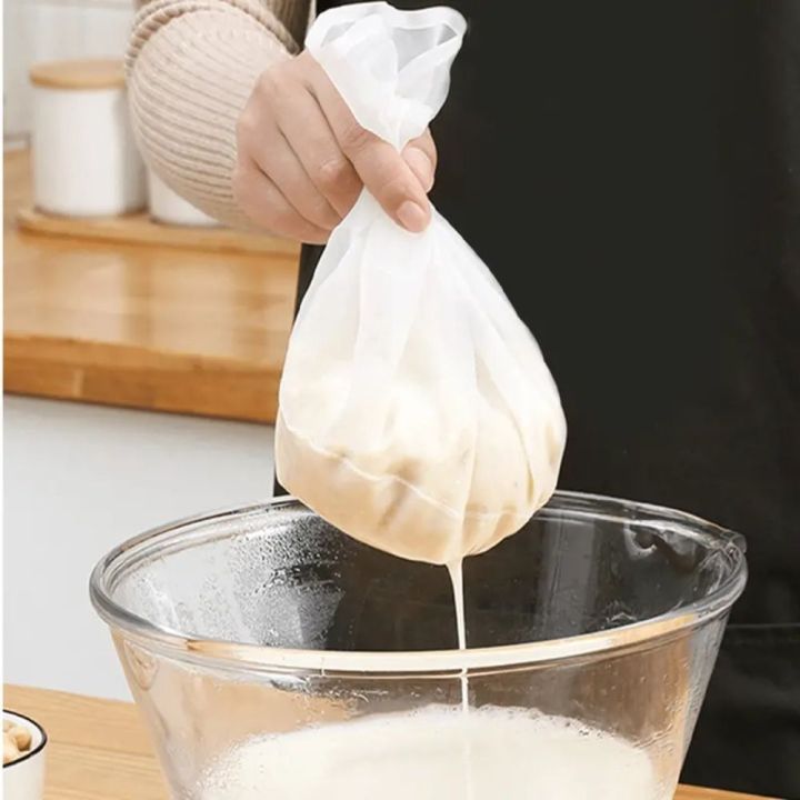 Reusable High-density Mesh Soy Milk Filter Bag Gauze Nylon Yogurt ...