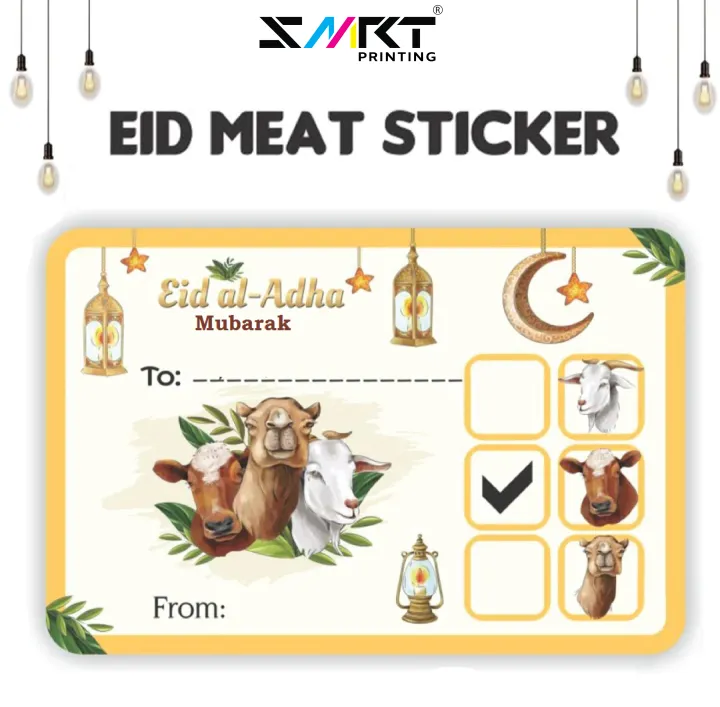 SMRT Eid-ul-Adha Meat Box Label Sticker "12Pcs" Premium Quality Vinyl ...
