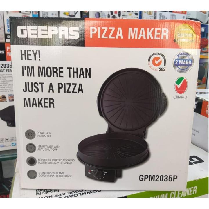 Geepas Non Stick 11'' Pizza Maker Pan Piza Maker GPM2035P - Black -2 ...