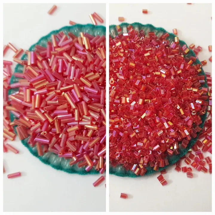 Pack of 3 Tola (1.5 tola each) glass pony cut beads & 6mm Pipe Beads In ...