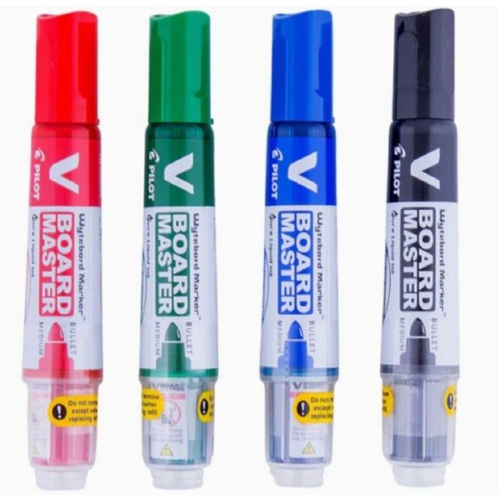 (Pack of 4) Original Pilot White Board Marker Round Tip Board Master ...