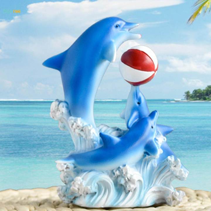 Dolphin Statue Figurine Resin Figure Cake Topper Shelf Sea nimal ...