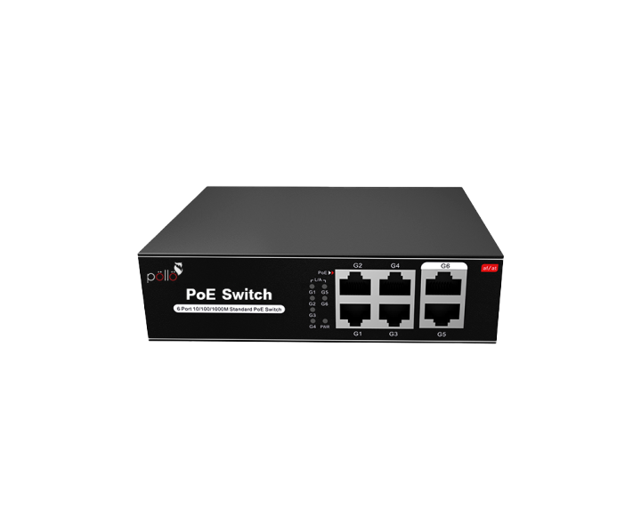 Network Switch 4 port Gigabit PoE Switch with 2 Gigabit Uplinks, Long ...