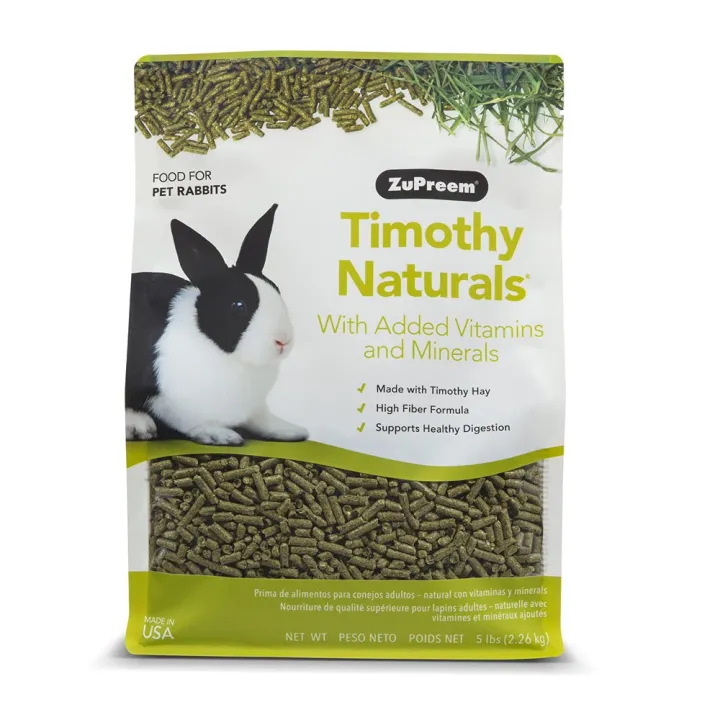 ZuPreem Premium Adult Rabbit Food Timothy Natural with Added Vitamins ...