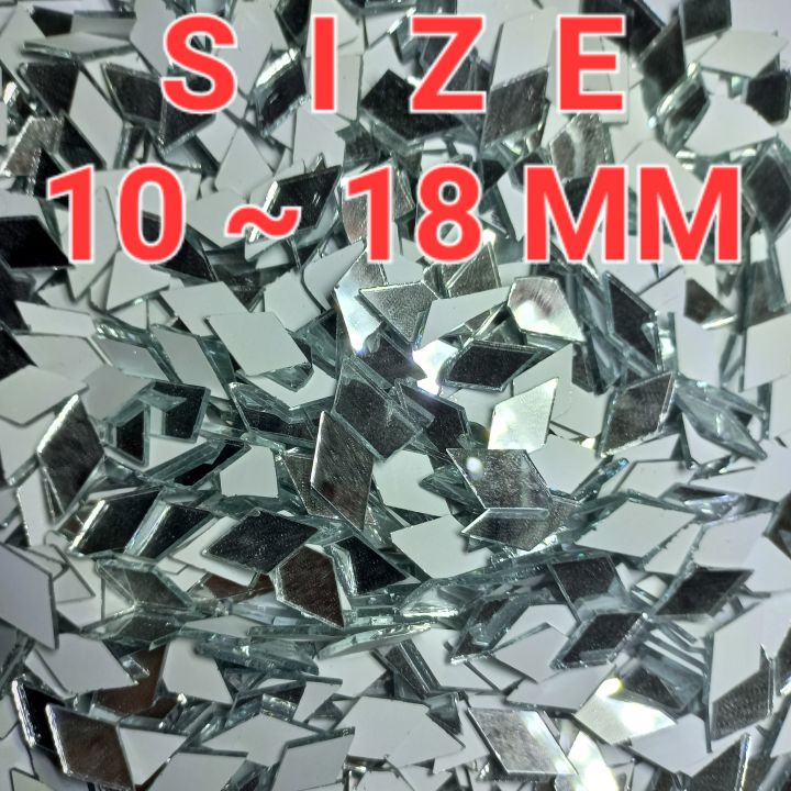 300 PCS GLASS MIRROR/BEADS, DIAMOND SHAPE, USE IN FABRIC, EMBROIDERY ...