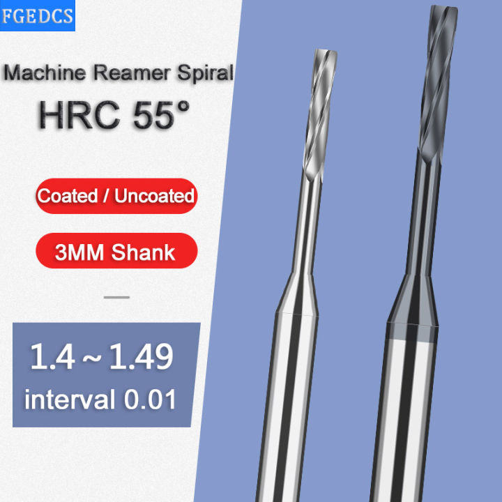 1.41mm to 1.49mm Carbide Machine Reamer Spiral Flute High Precision ...