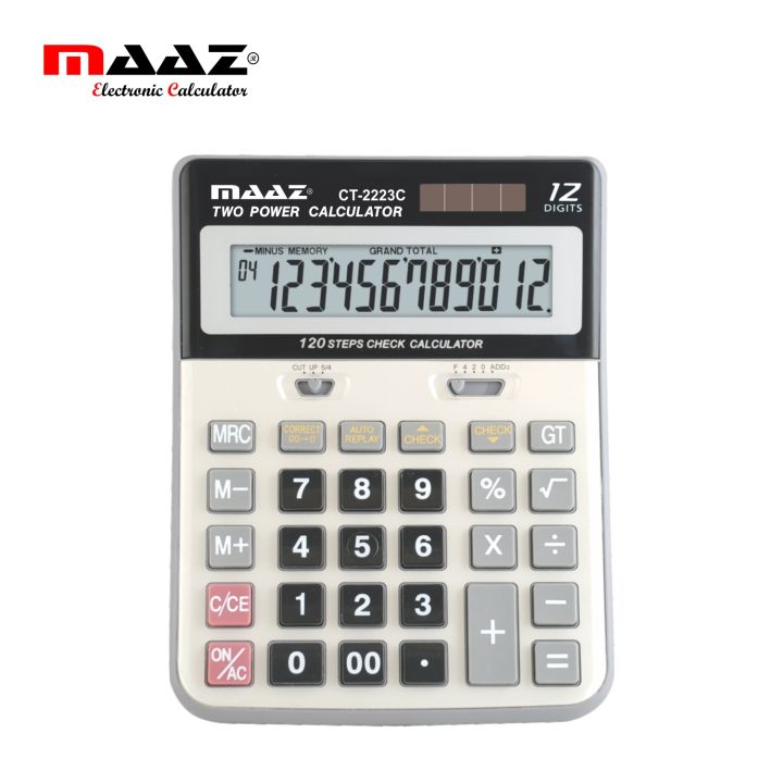 MAAZ_Desktop Office Calculator Model CT-2223C, 12 Digit_Dual Power ...