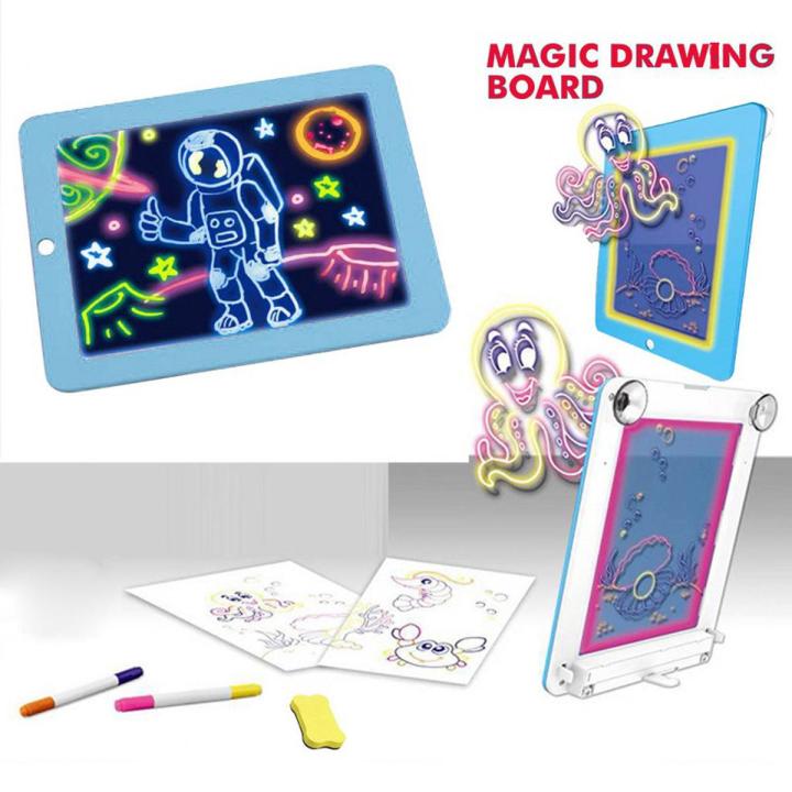 3D Magic Pad LED Writing Board For Kids Plastic Creative Art Magic ...