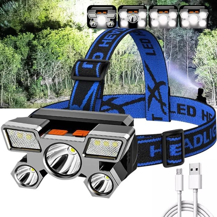 Rechargeable Headlamp Portable 5 LED Headlight Torch Portable Working ...